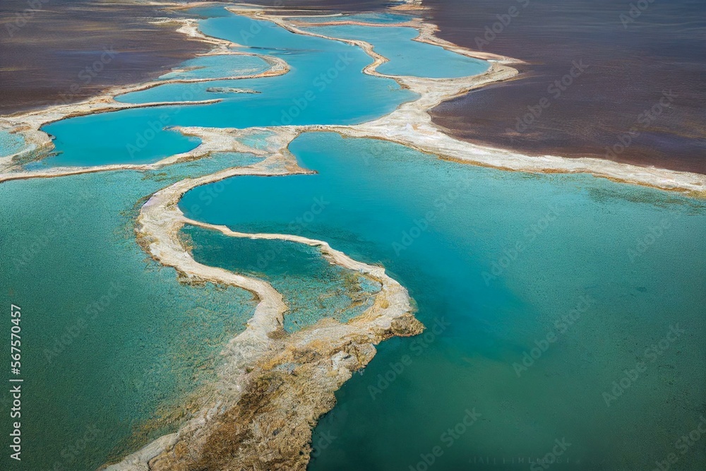 Aerial view of Broome's Willie Creek and its lovely tidal streams in ...