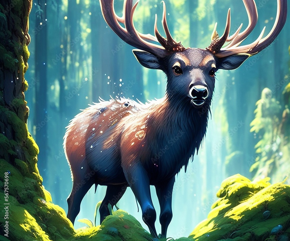 moose in the forest.generative ai Stock Illustration | Adobe Stock