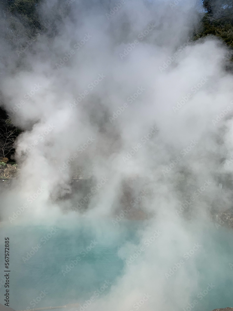 Seven Hell's of Beppu Onsen natural hot spring steam Stock Photo ...