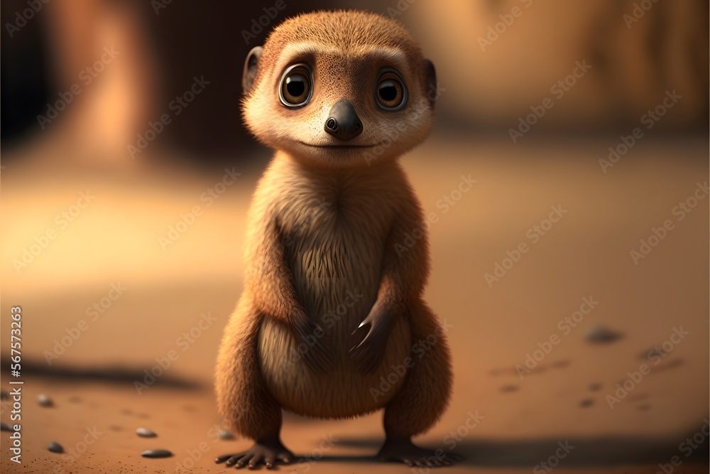 cute mongoose character created using AI Generative Technology Stock ...