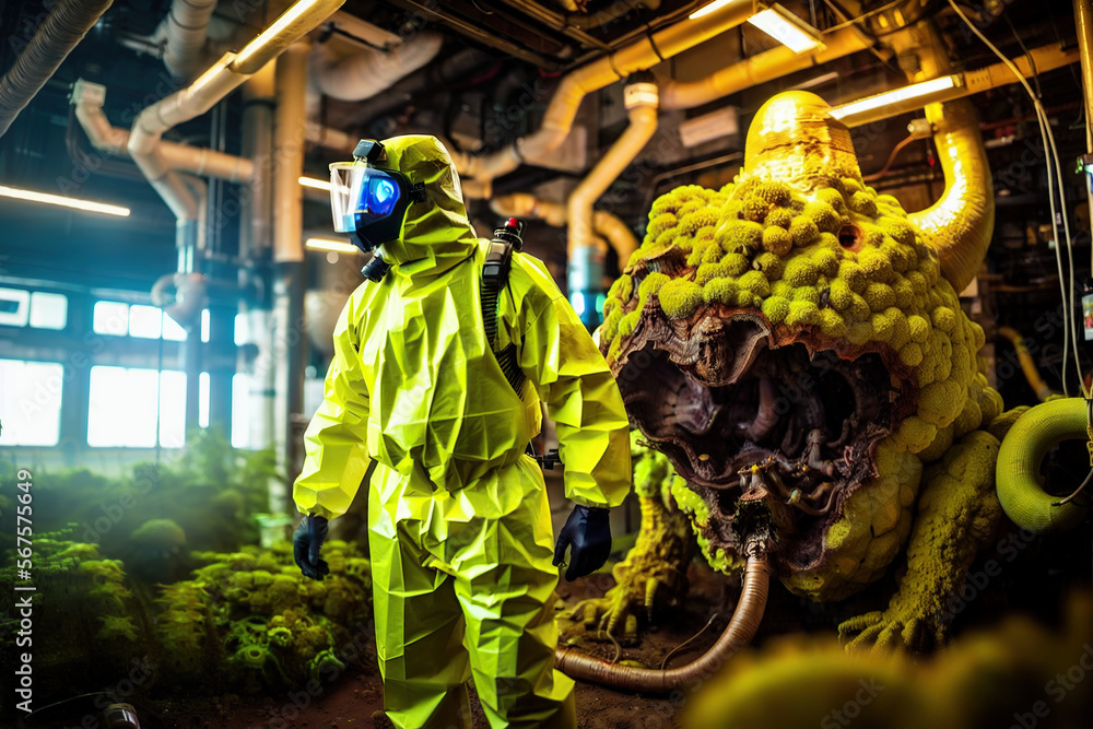 Secret Underground Lab as Hazardous Hazmat Stands Next to Gigantic ...