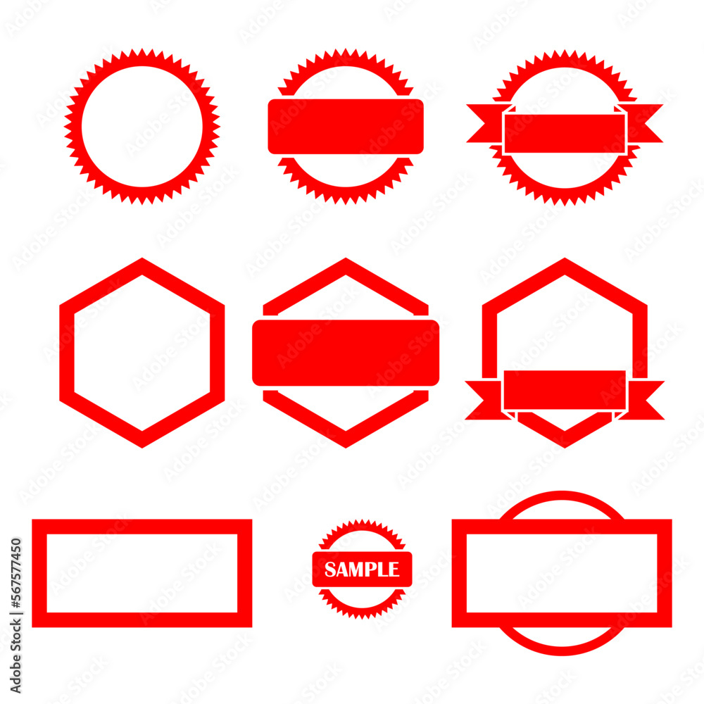 illustrator vektor red stamp any form, good for factory stamp, sosial ...