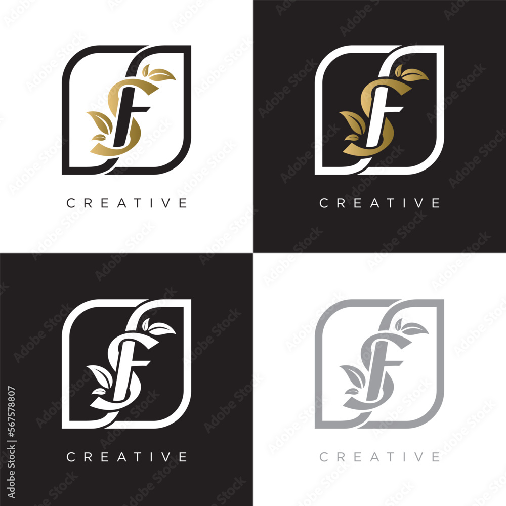 sf leaf logo design vector Stock Vector | Adobe Stock