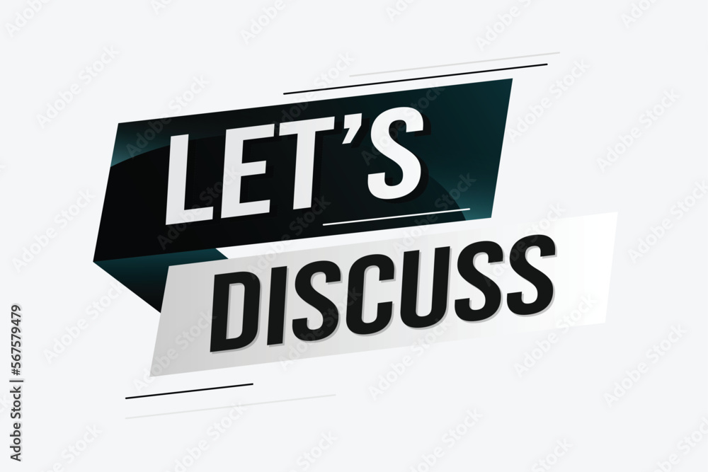 Let's discuss word concept vector illustration with lines 3d style for ...