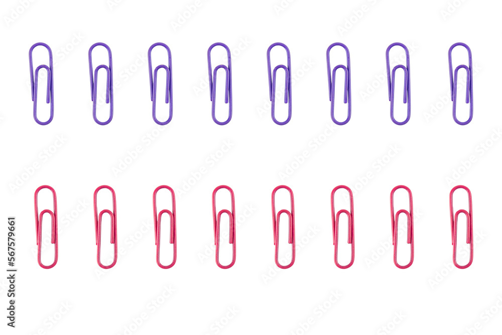 colorful paper clips isolated on transparent background Stock Photo ...