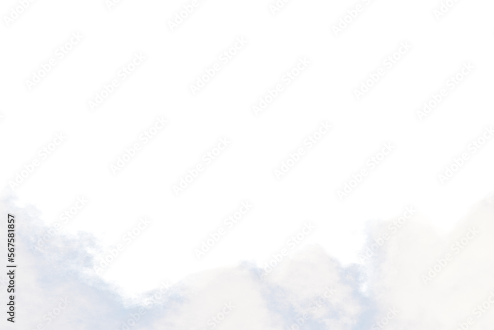 3d render white clouds isolate on transparent PNG background. white ...
