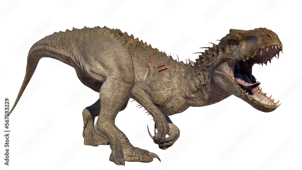 roaring indominus rex dinosaur isolated on blank background PNG Stock ...