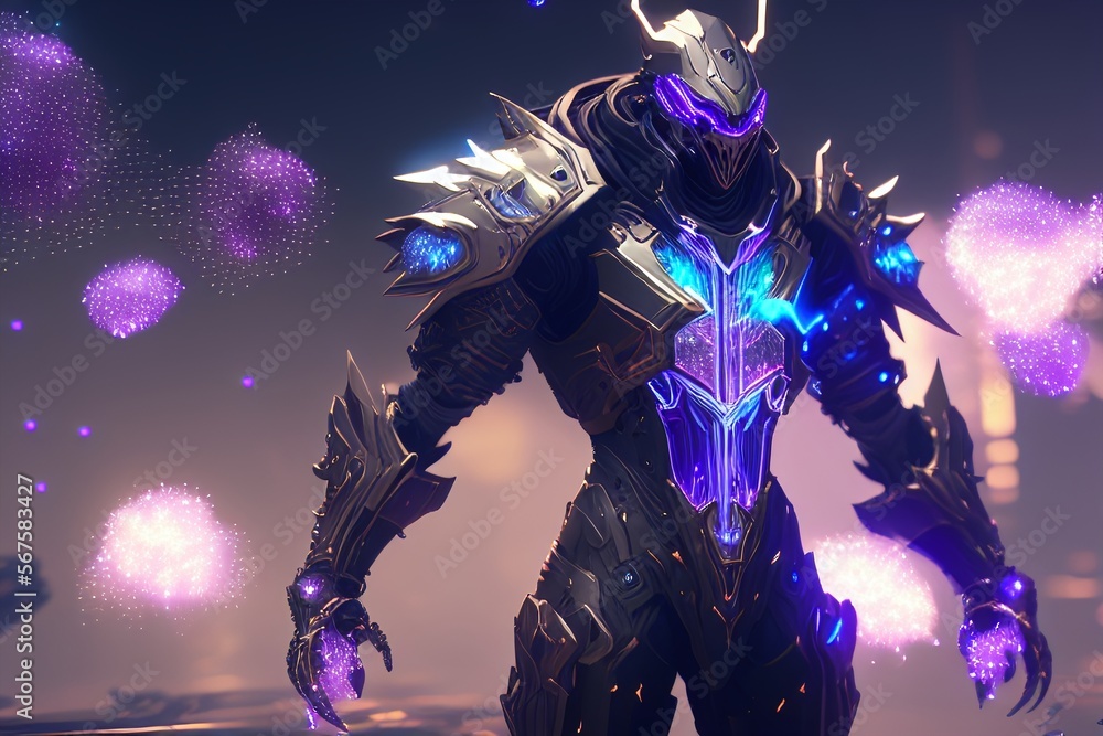 mecha cyberpunk armour titanium power suit ninja assassin Stock ...