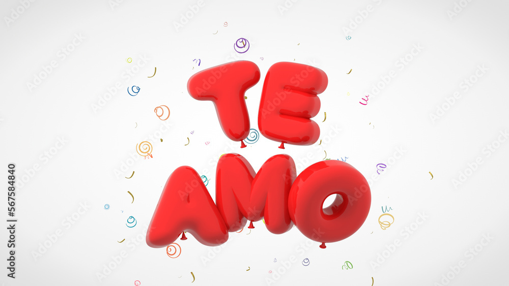 Globos formando la palabra te amo con estrellas y corazones para ...