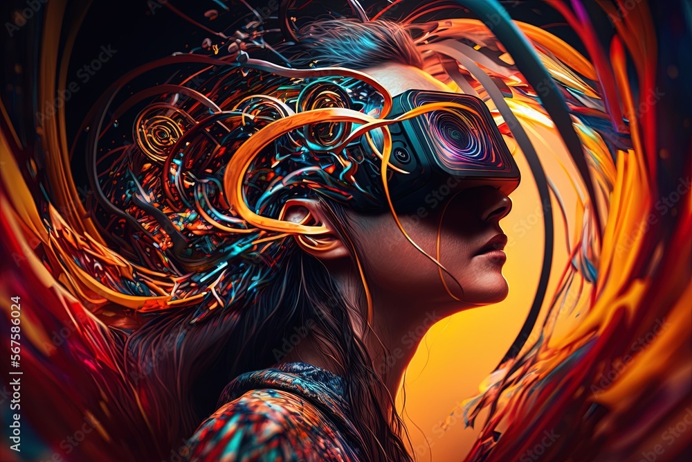 Generative AI illustration of an enthusiastic young women wearing ...