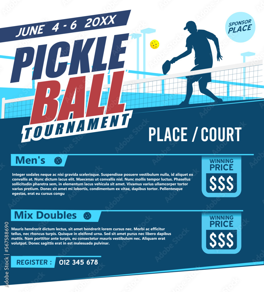 Premium editable vector file of pickleball graphic poster best for your ...