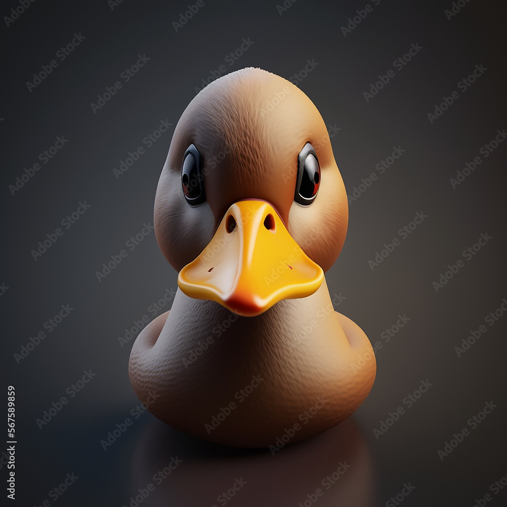 The 3d duck icon is beautiful and cute. Generative AI. 3D lovely duck ...