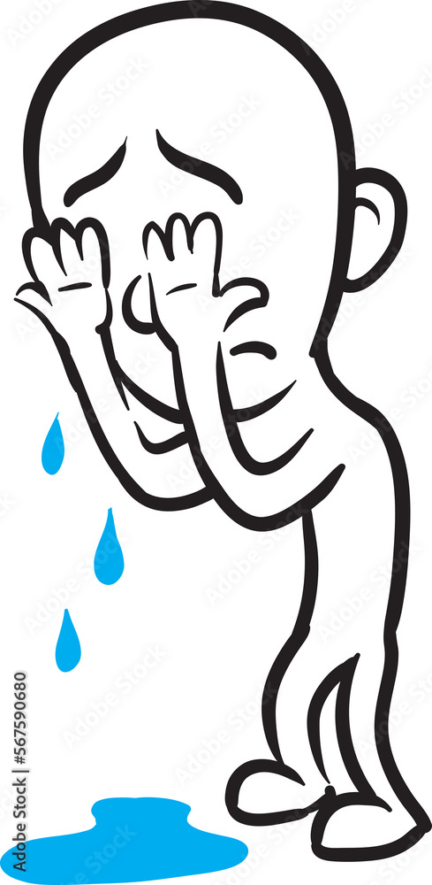 PNG image with transparent background of doodle small person crying ...