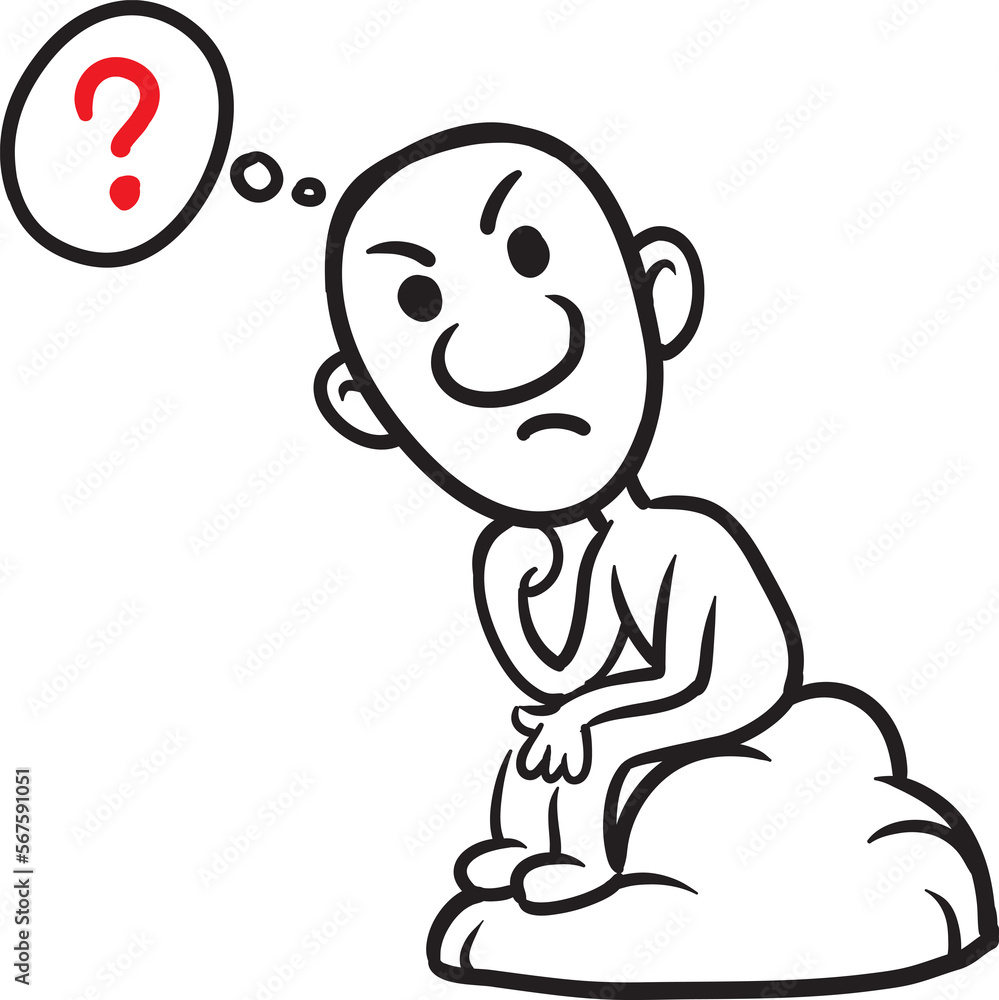 PNG image with transparent background of doodle small person thinker ...