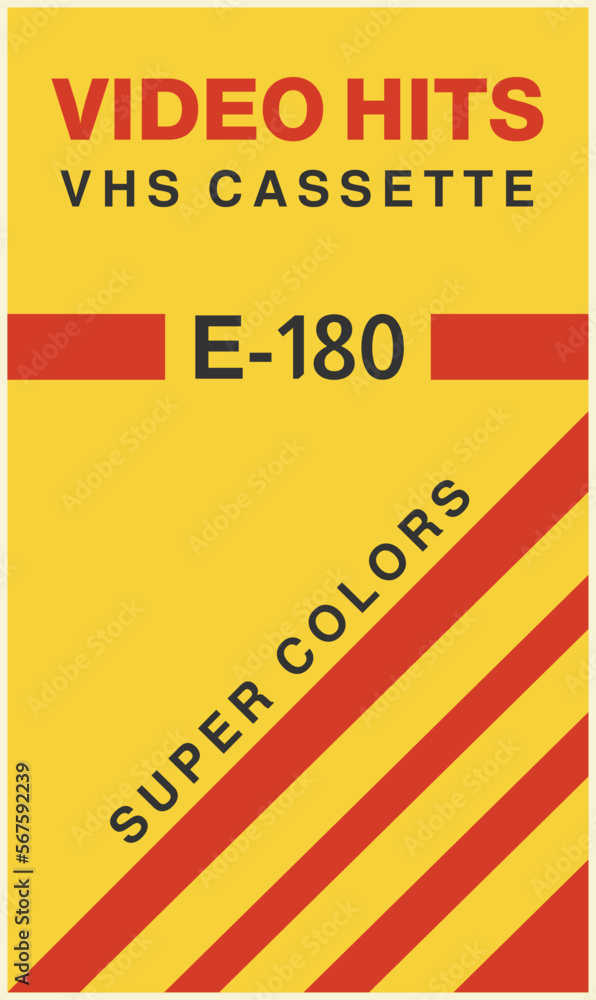 yellow and red vhs cassette cover retro style 90s memories nostalgia ...