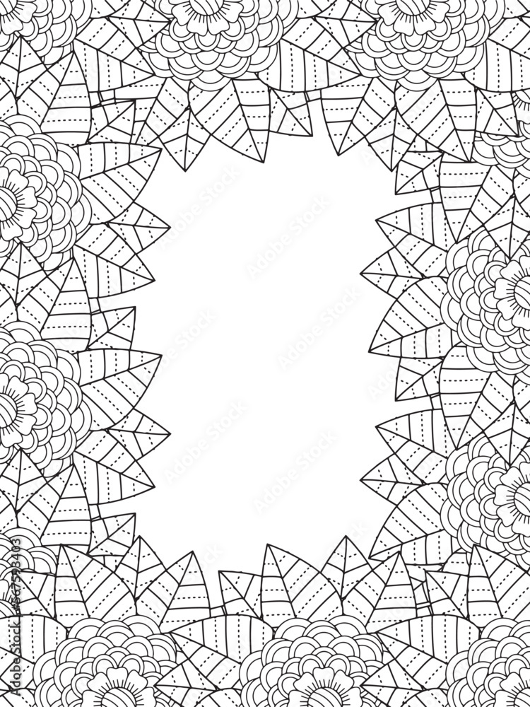 Beautiful Zentangle Doodle Floral Borders set for print on product or ...