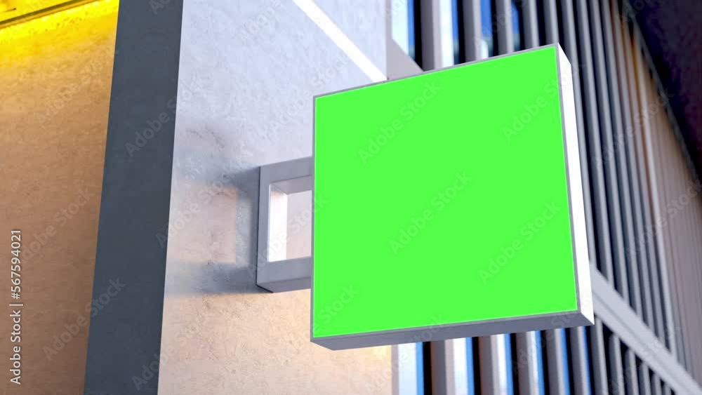 Billboard Green screen Mock-Up are installed outside the building. Or ...