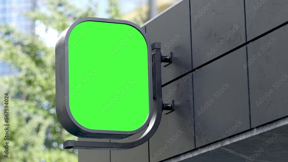 Billboard Green screen Mock-Up are installed outside the building. Or ...