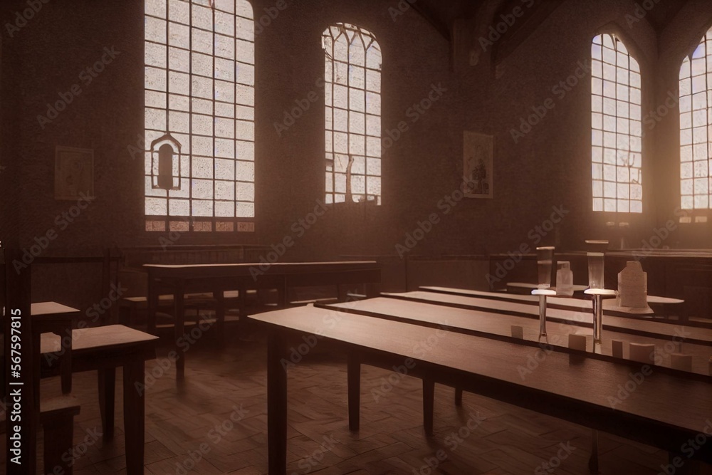 Holy communion on wooden table on church.Taking holy Communion.Cup of ...