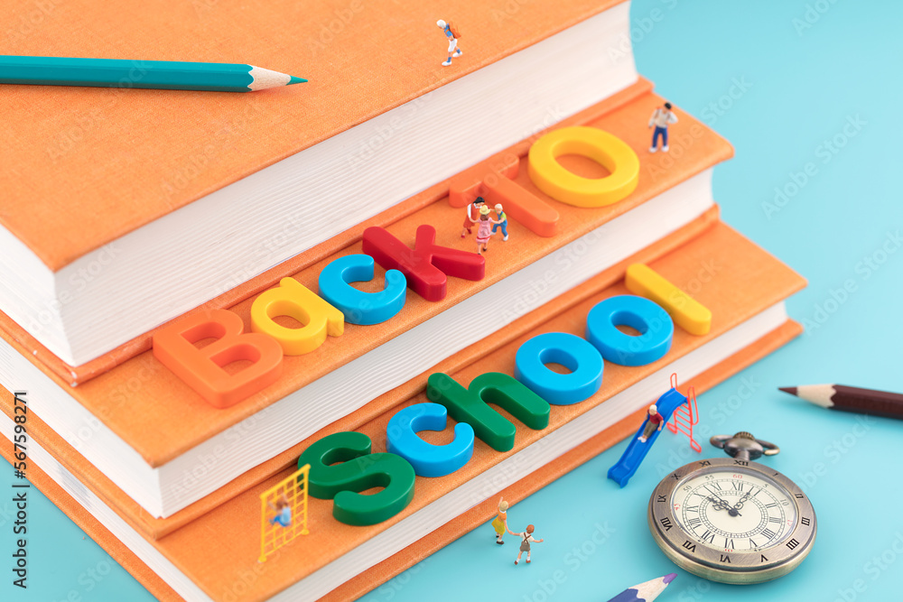 Miniature creative progress ladder education starts school Stock Photo ...