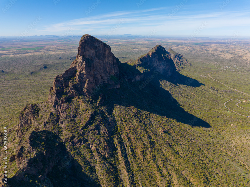 Picacho Peak aerial view in Picacho Peak State Park in Pinal County in ...