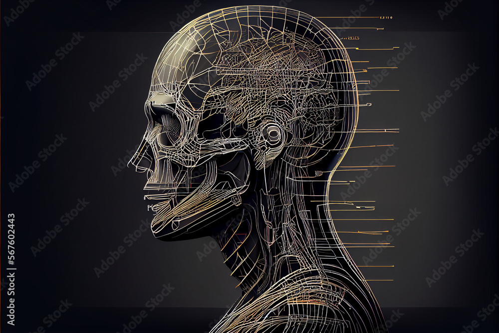 skeleton of the brain Stock Illustration | Adobe Stock