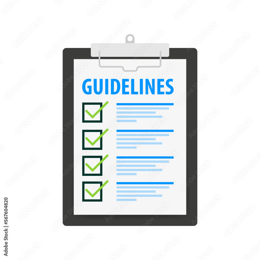 Guidelines document. Business guide standard. Vector illustration ...