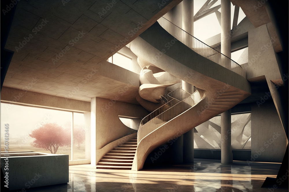 Modern Visionary Interior Design Concept with Futuristic Architecture ...