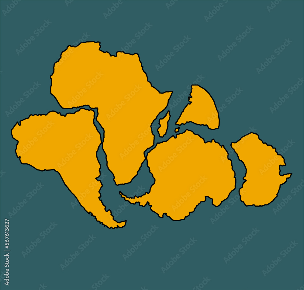 Supercontinents-Gondwana land and Laurassia Stock Vector | Adobe Stock