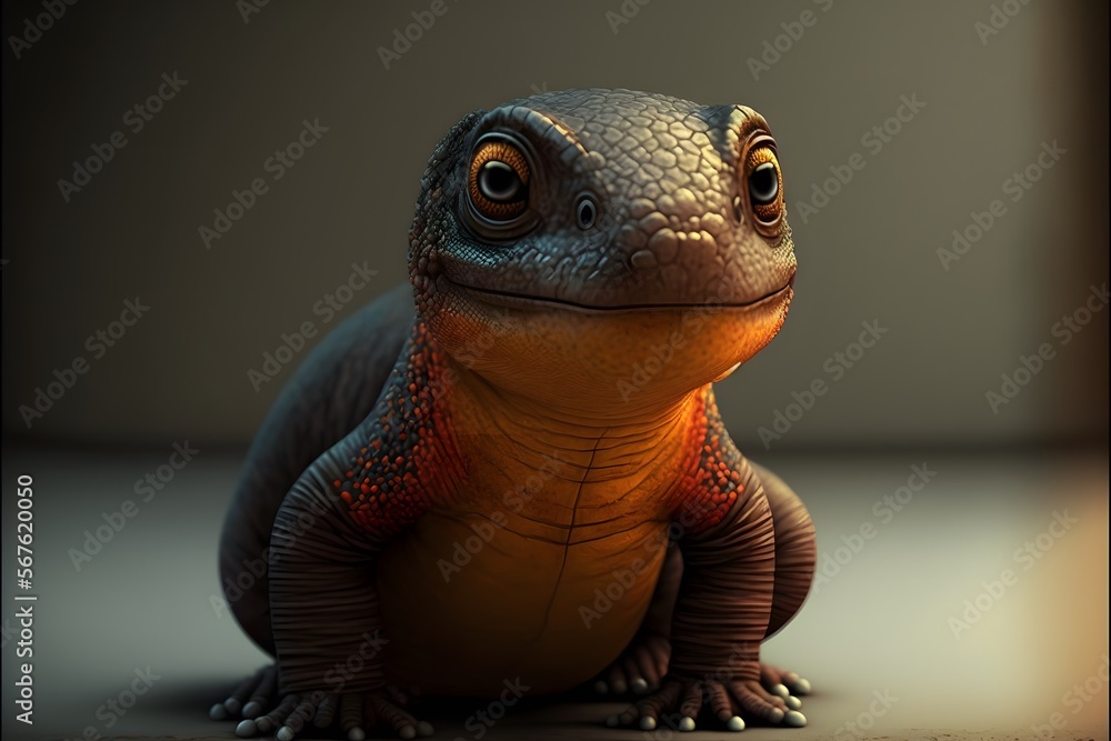 cute monitor lizard character created using AI Generative Technology ...