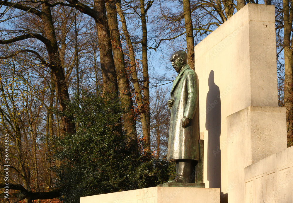 Arnhem, Netherlands - December 10, 2019: The statue of Dutch physicist ...