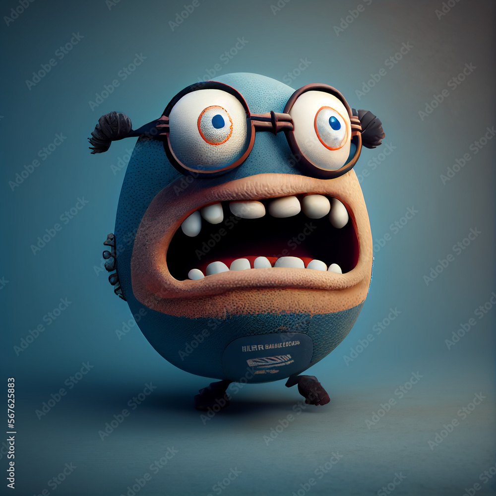 Shocked character with glasses, gradient background, looking like ...