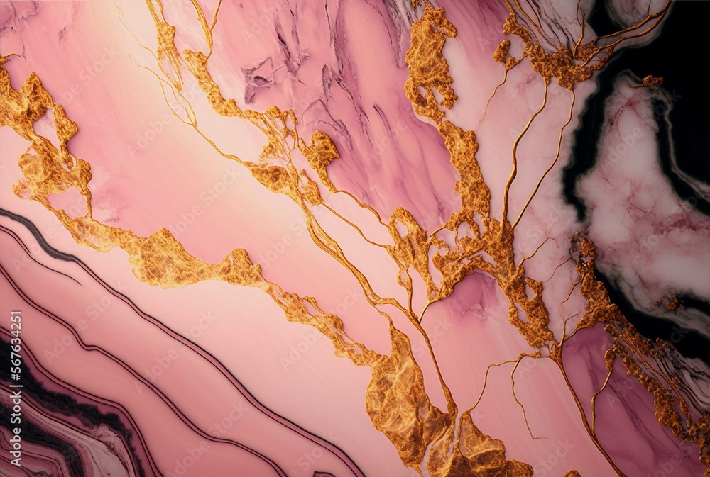 Abstract pink and gold marble texture background. AI generated Stock ...