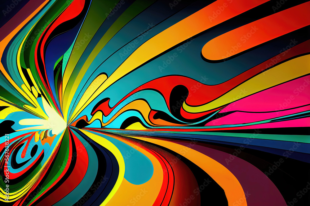 Colorful abstract psychedelic background wallpaper design (Generative ...