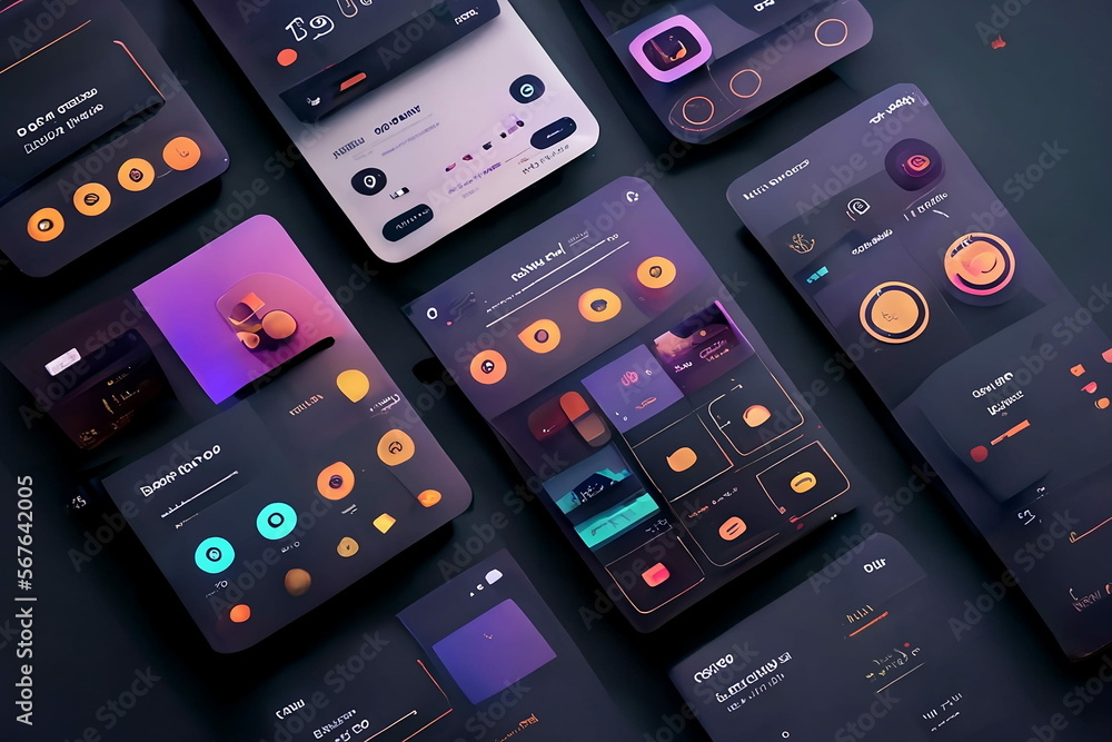 Modern user interface design template. Conceptual mobile phone screen ... Modern user interface design template. Conceptual mobile phone screen ...