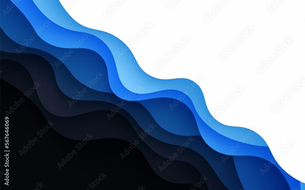 Multi layers white, blue color texture 3D papercut layers in gradient ...