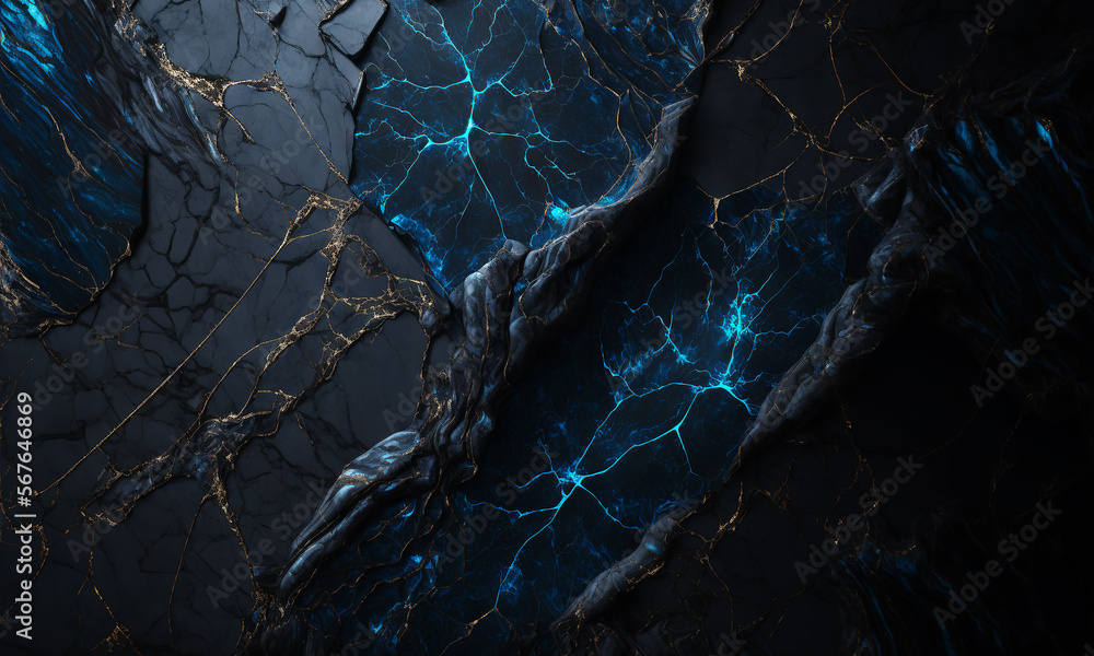 Abstract black marble stone texture nice blue veins details. Background ...
