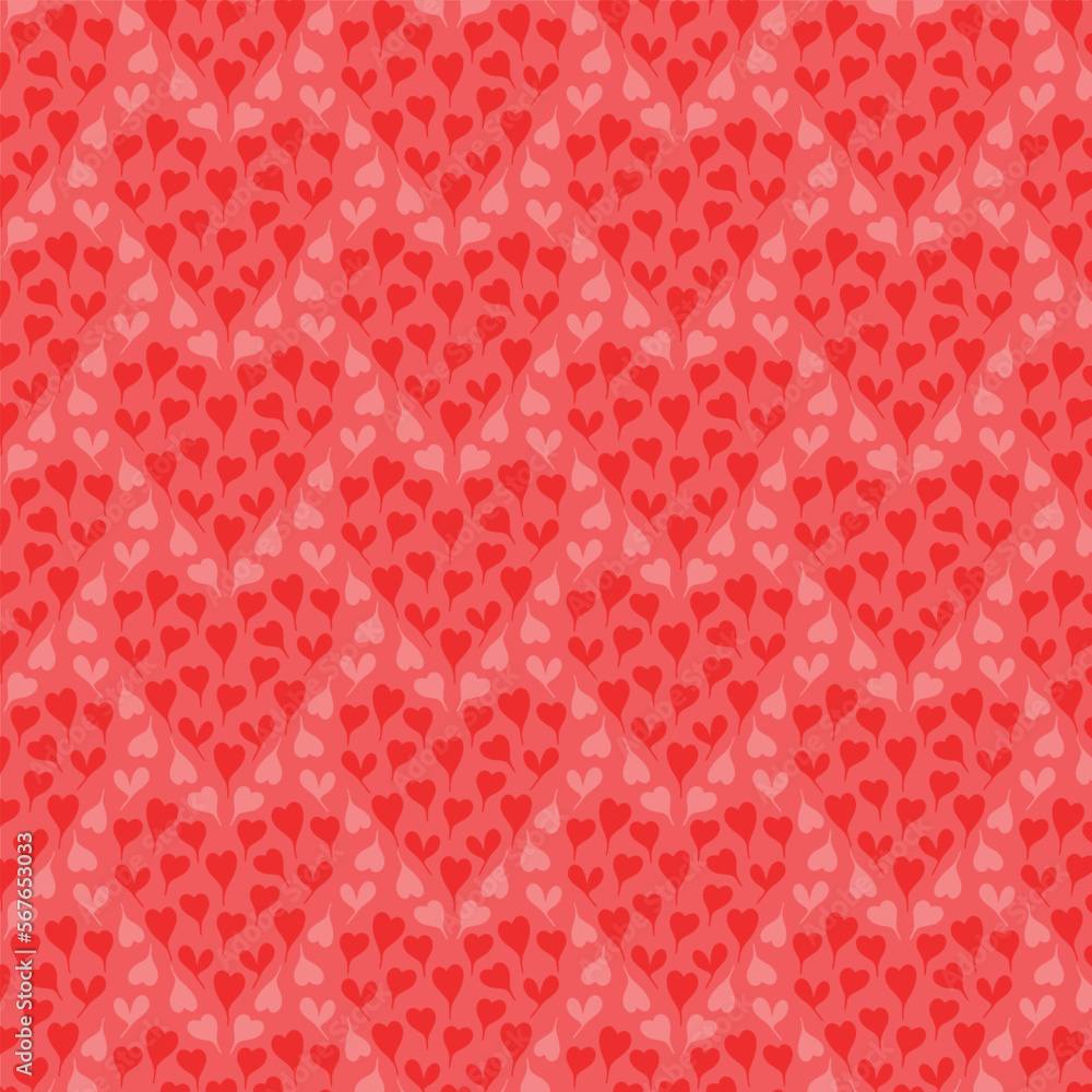 Pink background with red hearts texture. Decorative seamless pattern ...