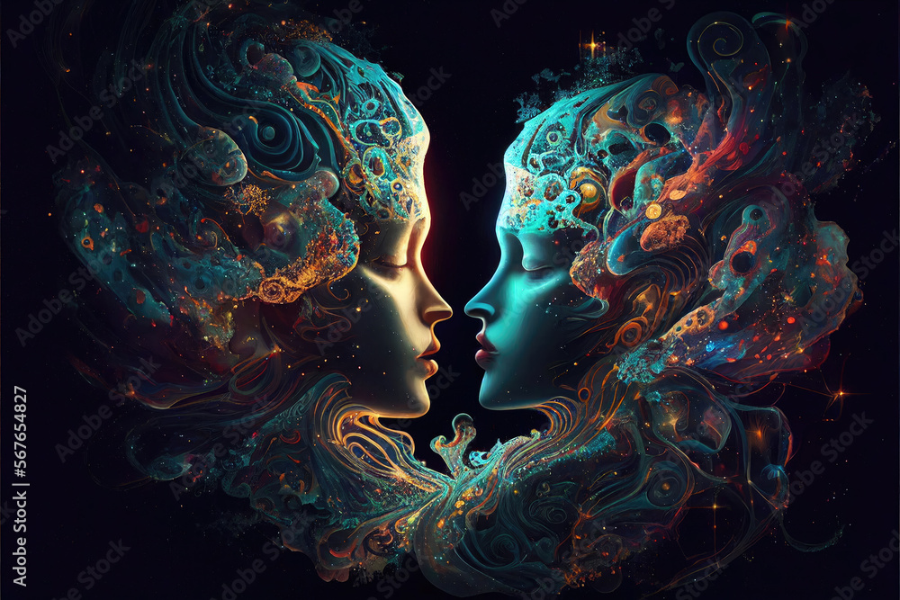 Gemini Zodiac Sign, Horoscope Symbol, Magic Astrology Twins in ...