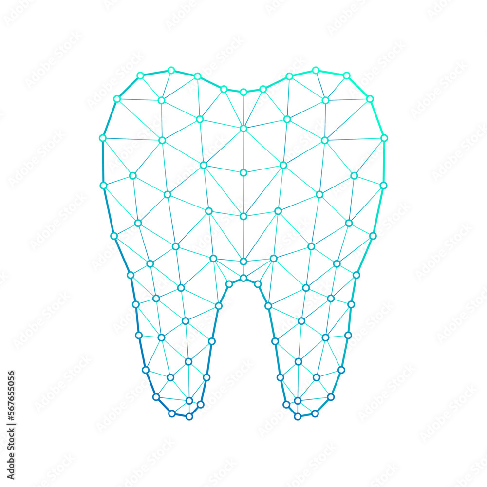 Human Molar Tooth Digestive, Skeletal System Polygonal Low Poly ...