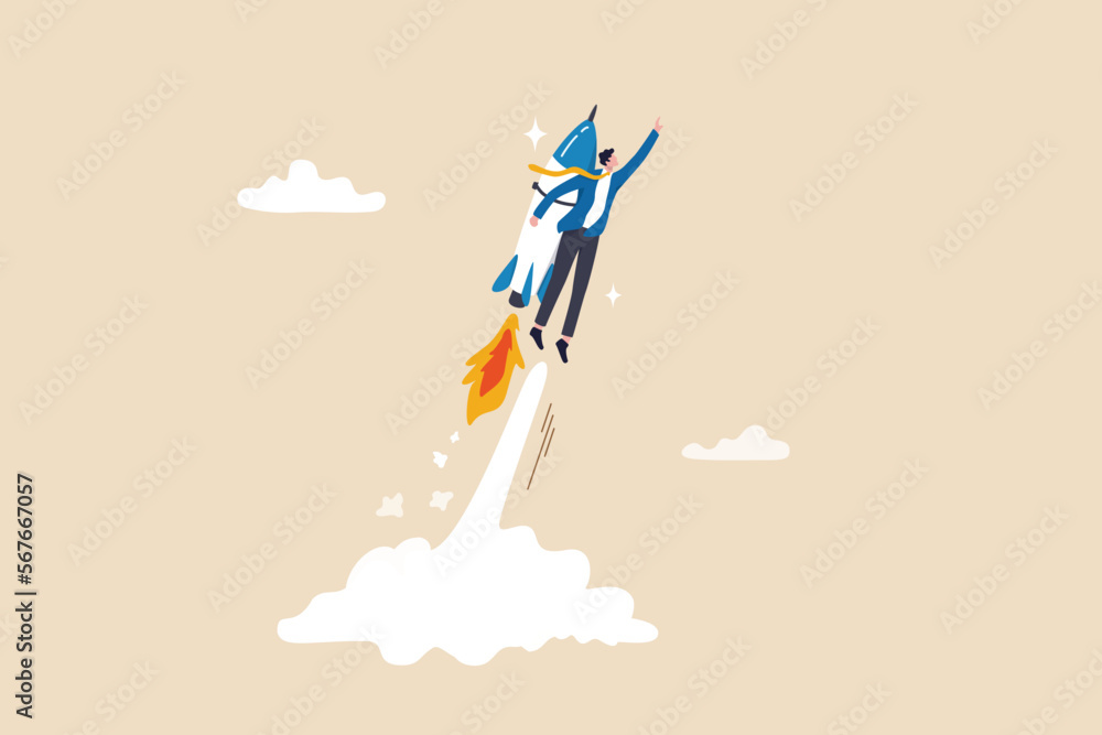 Business takeoff, start new job or boost growing speed to success ...