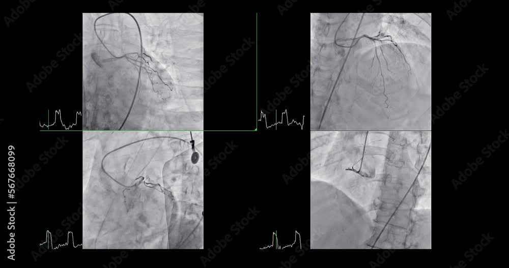 Cardiac catheterization showing coronary arteries for diagnosis cardiac ...