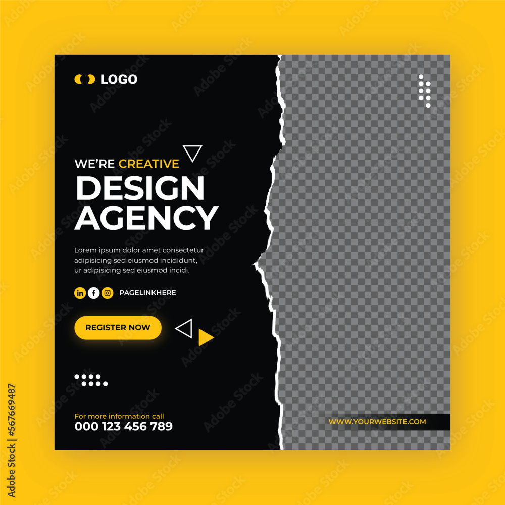 Creative design agency social media post or square banner template ...