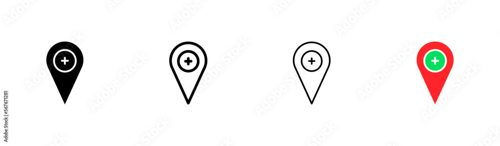 Pointers set icon. Geolocation, navigation, navigator, gps, worldwide ...