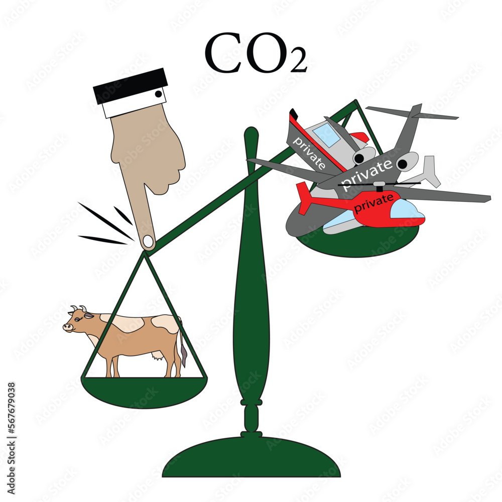Scales to weigh the level of carbon dioxide emissions. Destruction of ...