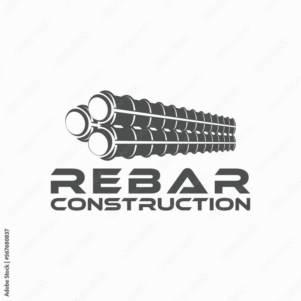rebar concrete construction logo design vector for business ...