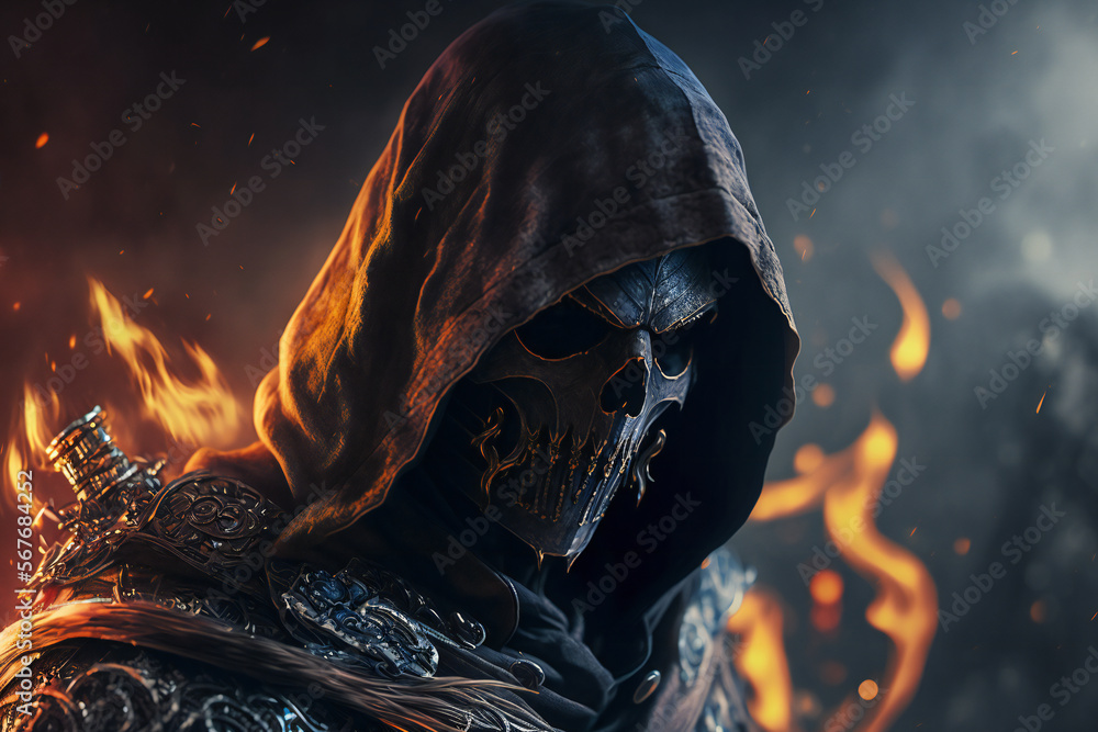 Death with the face of skull - Grim reaper - the death itself ...