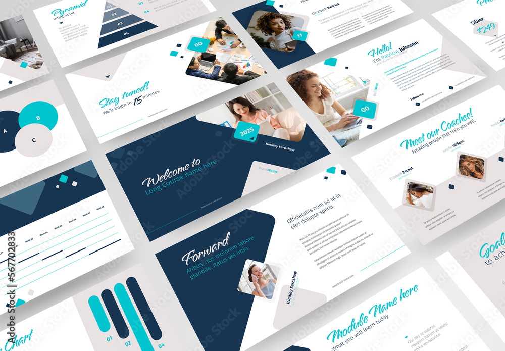 Online Course Presentation for Coaches with Beige and Blue Accents ...