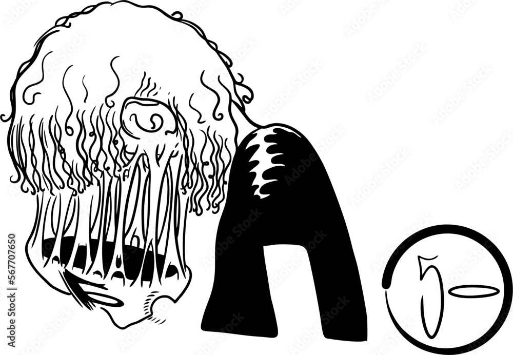 man woman with face falling down taking off vector illustration Stock ...