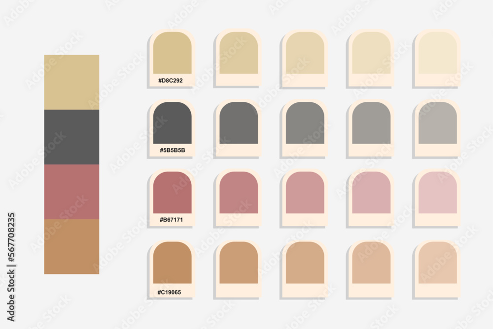 Brown purple orange color palette, cold colors catalog, design idea ...